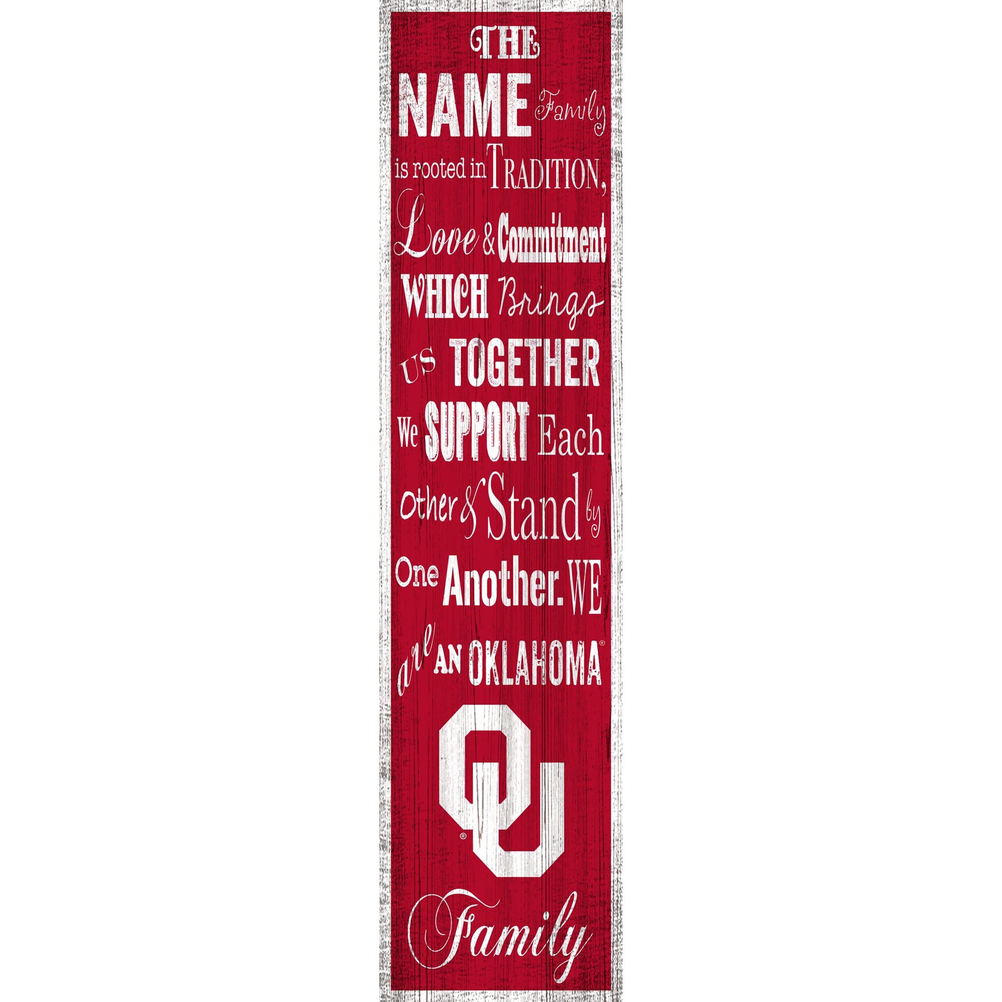 Oklahoma Sooners 6'' x 24'' Personalized Family Banner Sign – Fan Day ...