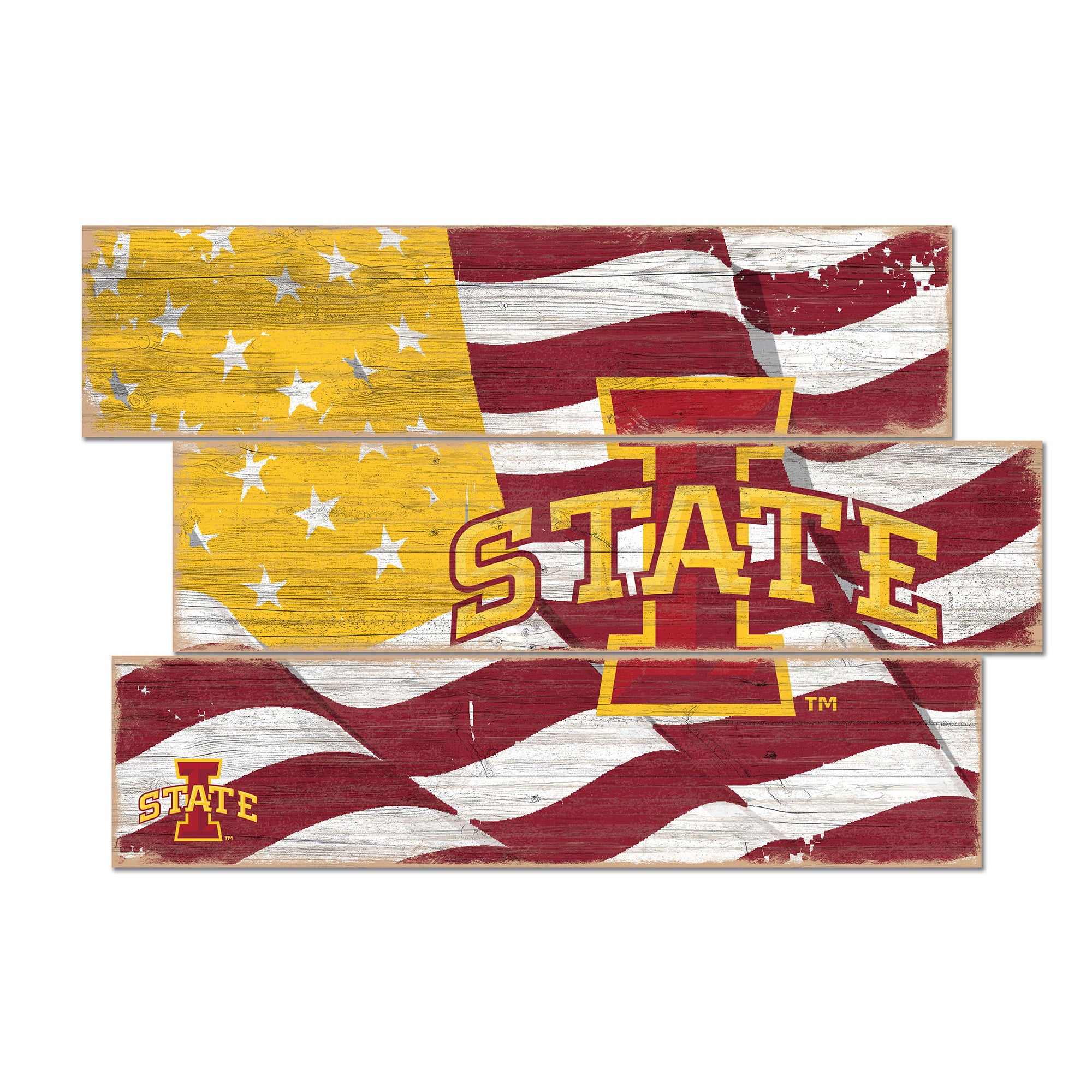 Iowa State Cyclones 3-Plank Team Flag – Fan Day Nation