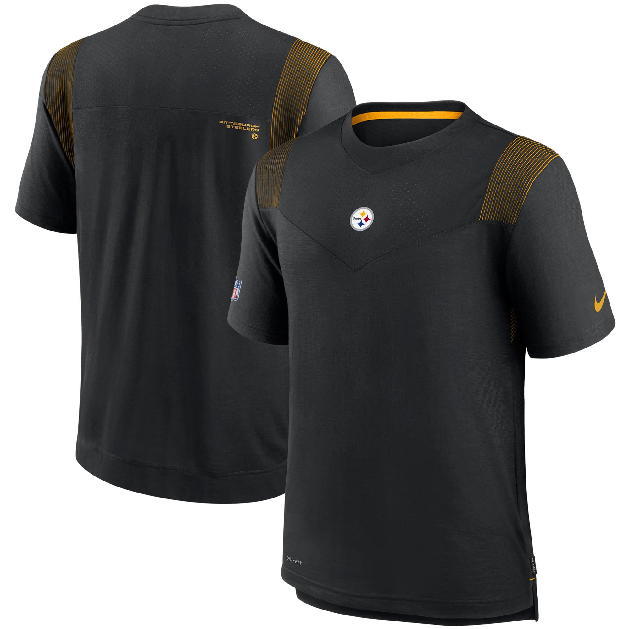 Men's Nike Black Pittsburgh Steelers Sideline Player UV Performance T ...