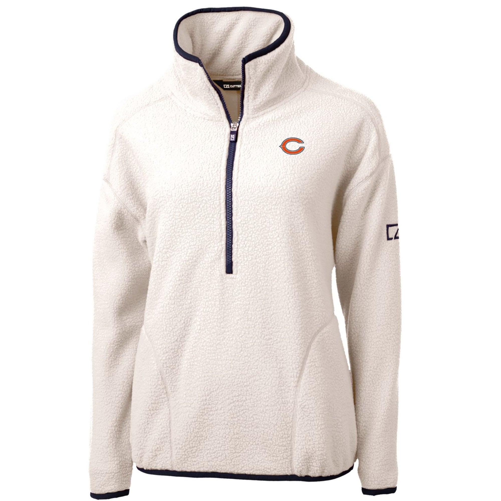 Women's Cutter & Buck White/Navy Chicago Bears Cascade Eco Sherpa Flee ...