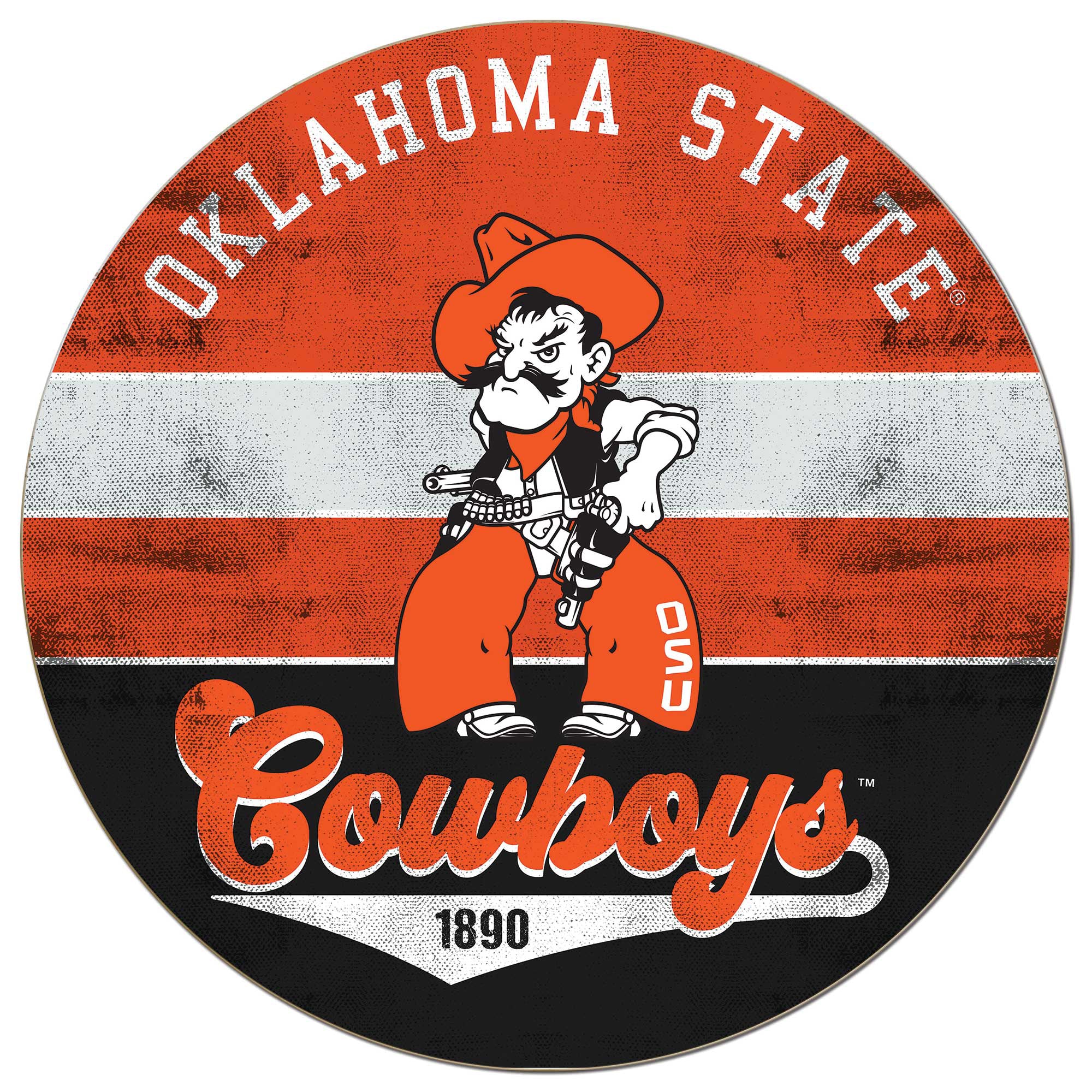 Oklahoma State Cowboys 20'' x 20'' Retro Logo Circle Sign – Fan Day Nation