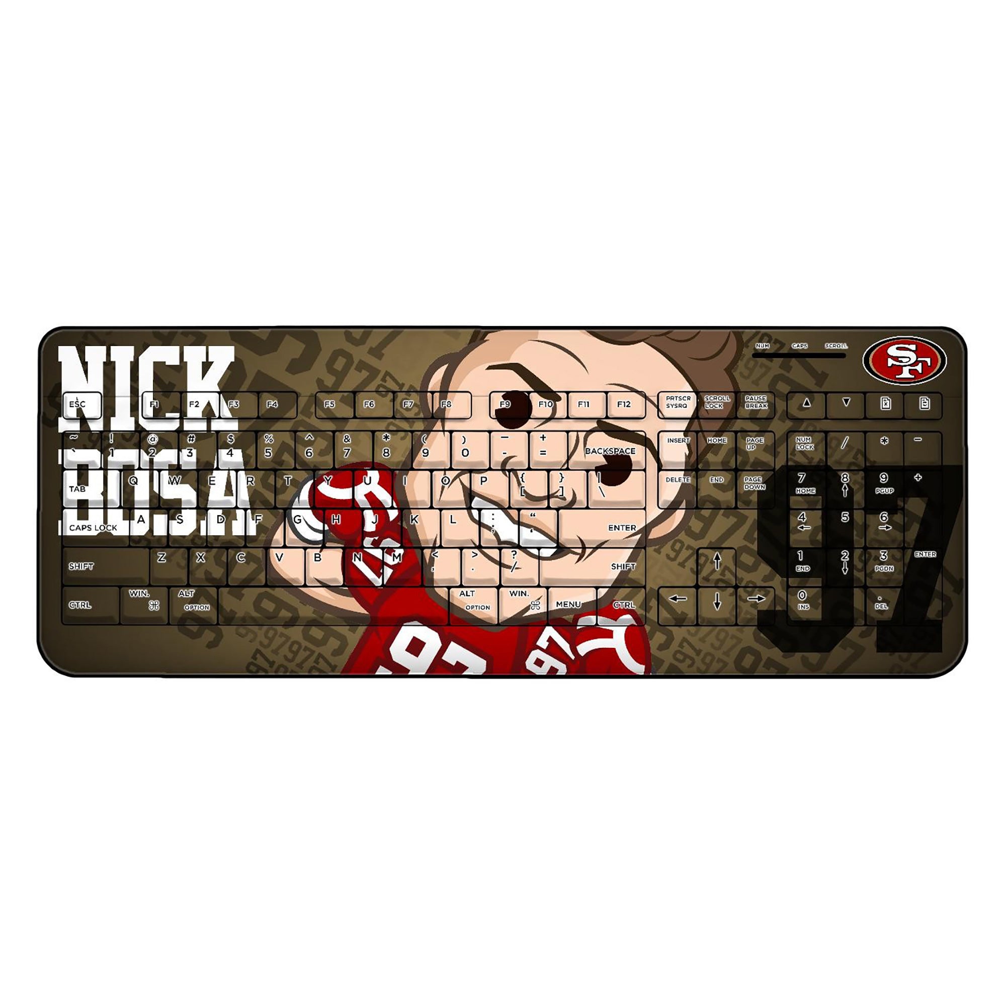 Nick Bosa San Francisco 49ers Emoji Design Wireless Keyboard – Fan Day ...